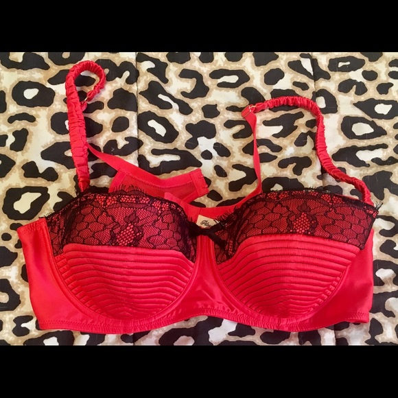 Intimates And Sleepwear Playful Promises Red Bra Pin Up Burlesque 42c